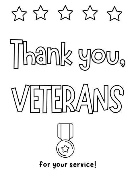Veteran Thank You Coloring Page