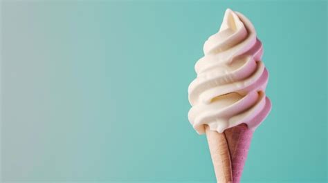 Swirl Of Soft Serve Ice Cream On Pastel Background Premium Ai