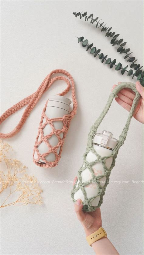 4x Easy Diy Macrame Water Bottle Holder Tutorials By Silentknot Artofit