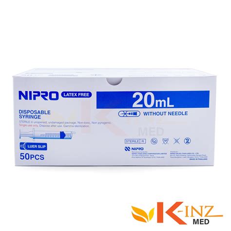 กระบอกฉีดยาพลาสติกนิโปร ไซริงค์พลาสติก Syringe Nipro ขนาด 20 Ml บรรจุ