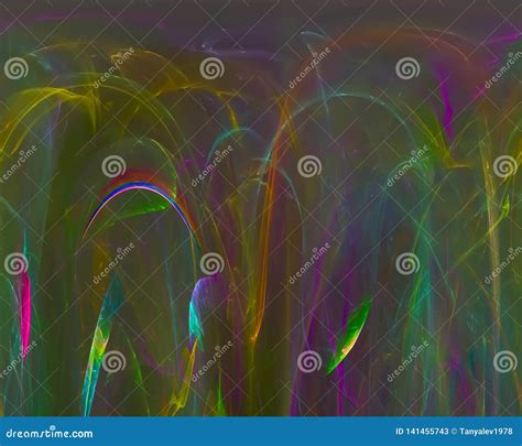Abstract Texture Vibrant Imagination Fractal Magic Science Creative Futuristic Decoration