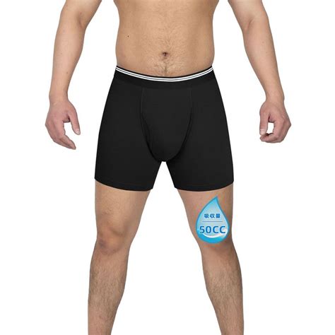 Tiichoo Urination Leak Proof Boxer Shorts Bamboo Fiber Leakage Mens Open Front