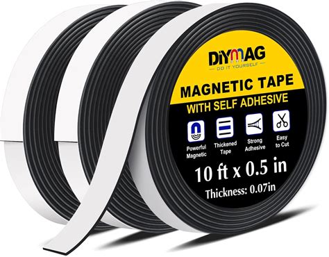 Diymag Cinta Magnética 2 Rollos De Tira Magnética Con Fuerte
