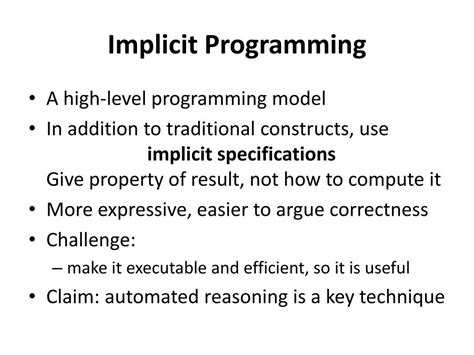 Ppt Implicit Programming Powerpoint Presentation Free Download Id