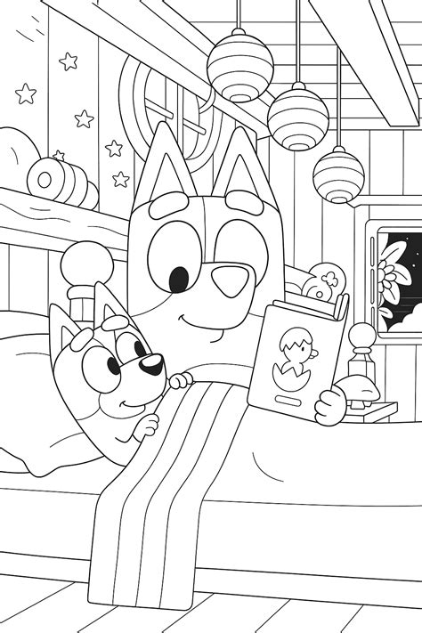 Bluey Sleepytime Coloring Pages