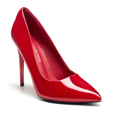 Hingswink Womens Red High Heels 4 Inch Closed Pointed Toe Pumps