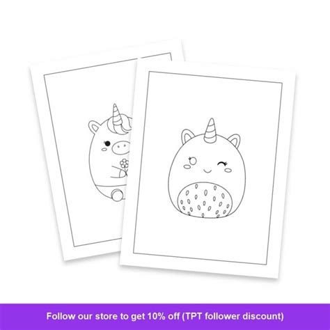 Unicorn Squishmallow Coloring Pages Book Coloring Sheets By Hudai