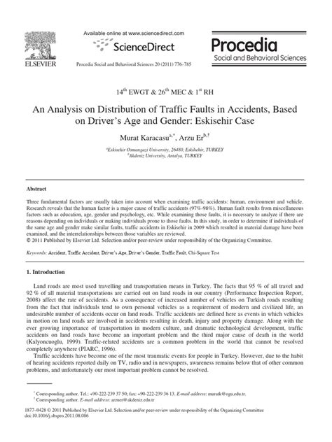 An Analysis On Distribution Of Traffic Faults In Accidents Based On