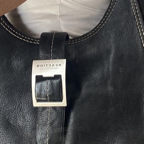 Real Kenneth Cole Handbag In Black With Silver Depop