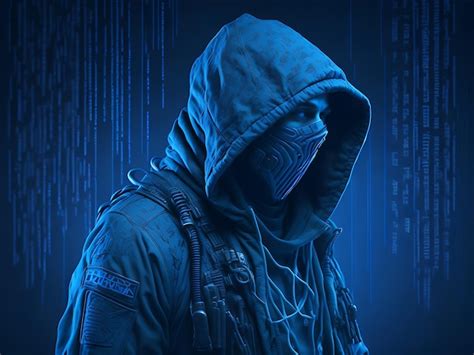 Premium Photo Blue Hacker Codeai Generation