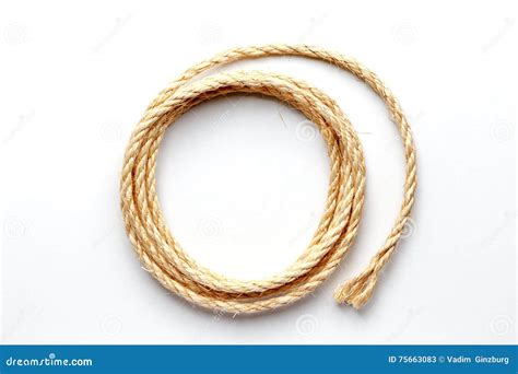 Coiled Rope On A White Background Close Up Stock Image Image Of Cord