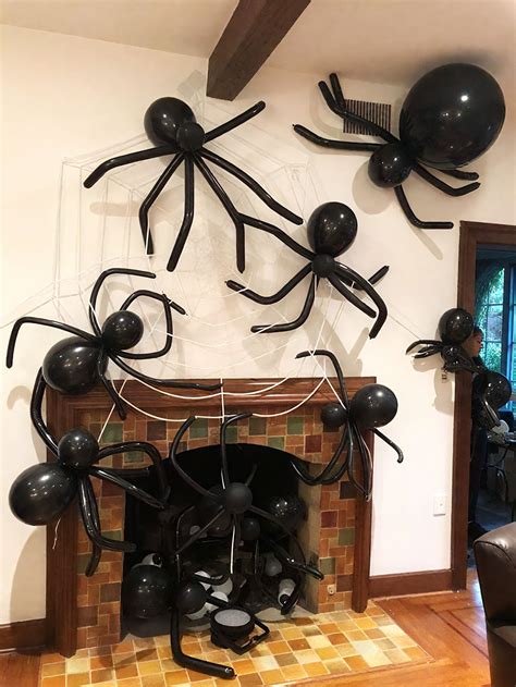 42pcs Spider Balloon Set Black Latex Balloons Diy Halloween Party
