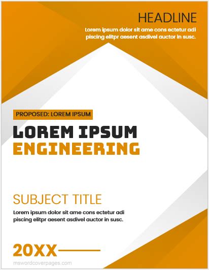 Engineering Project Cover Page Templates Edit And Print