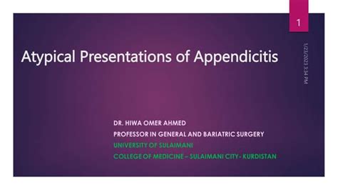 Atypical Presentations Of Appendicitis Pptx