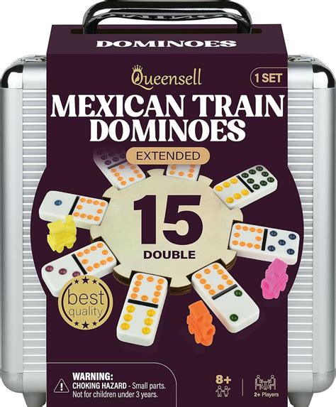 Mexican Train Dominoes Set Double 15 Dominoes Set For Adults And