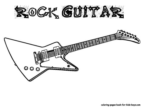 Electric Guitar Coloring Page Az Pages Sketch Coloring Page