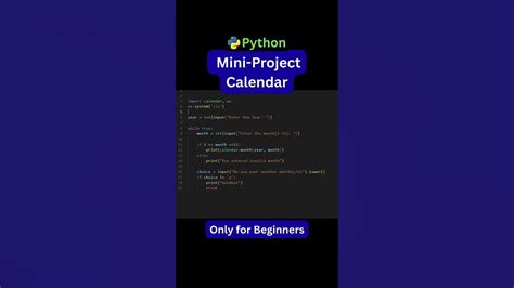 Python Mini Project Calendar Program Explained Python Youtube