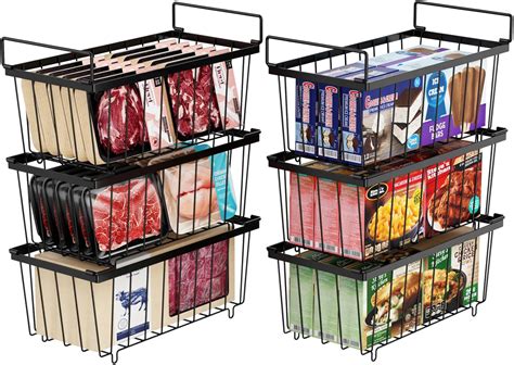 Ispecle Freezer Storage Bins 6 Pack Small Stackable Deep