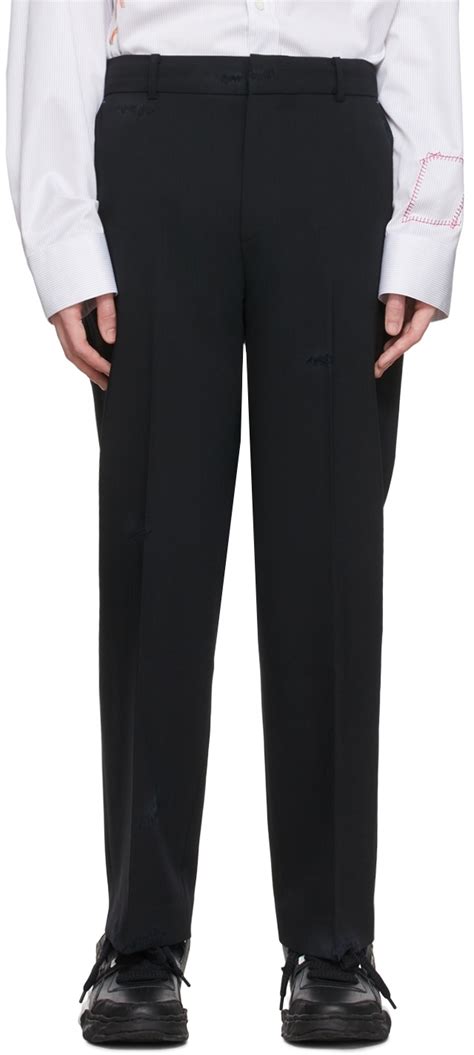 ader error black wool trousers ader error