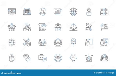 Collaborative Effort Line Icons Collection Synergy Partnership Unity Cooperation Joint
