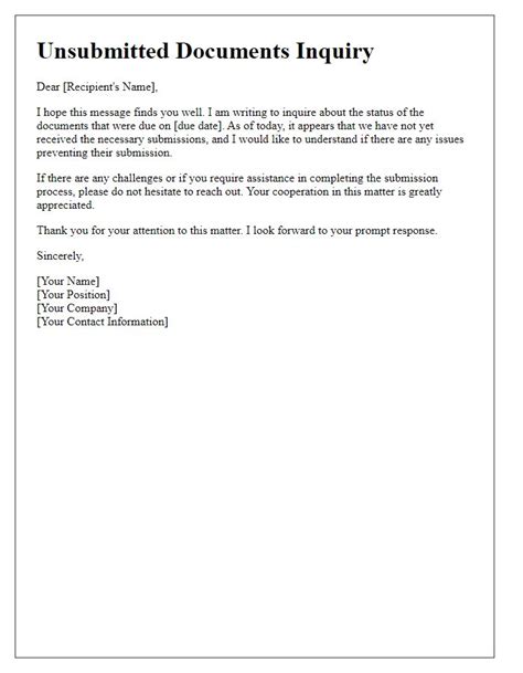 Letter Template For Missing Documents Notification Free Samples In