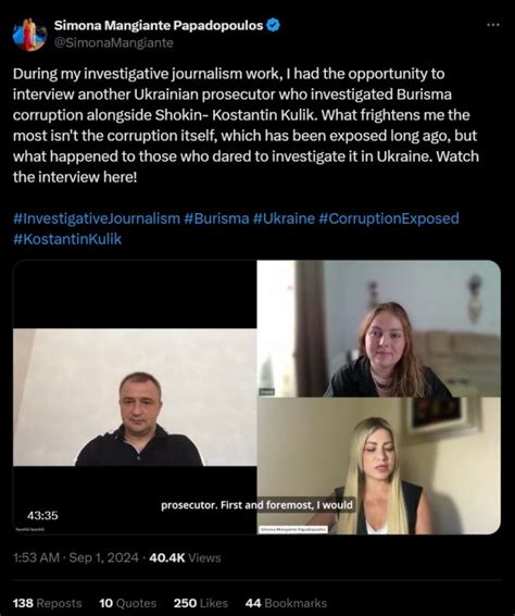 Journalist Simona Mangiante Papadopoulos Unveils Details Of Burisma