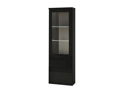 Deyton Vitrine Gauche Laquée Noir Brillant Avec Leds