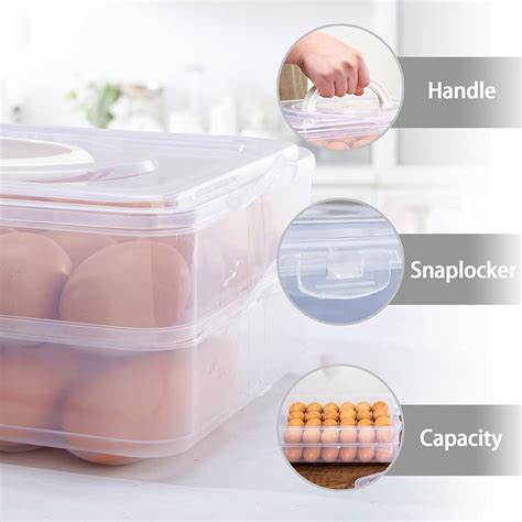 Egg Dispenser For Refrigerator 2 Pack Deviled Egg Containers Holds 48