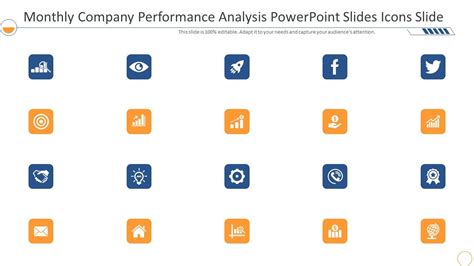 Monthly Company Performance Analysis Powerpoint Slides Icons Slide