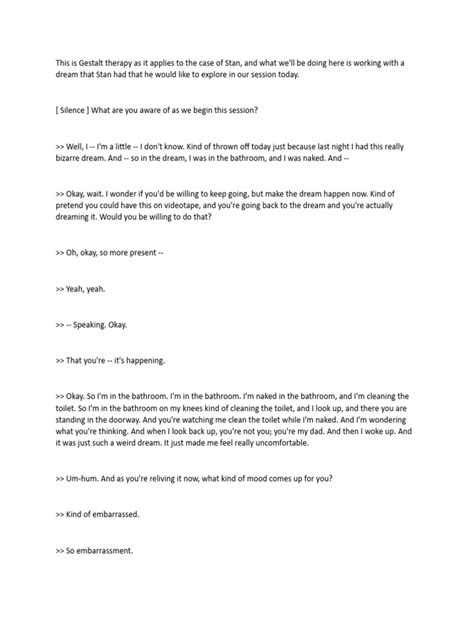Case Of Stan Gestalt Theory Pdf Gestalt Therapy Dream