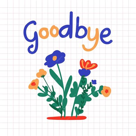 Premium Vector Goodbye Floral Illustration