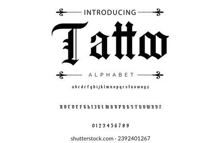 Tattoo Vintage Tattoo Font Font Tattoo Stock Vector Royalty Free