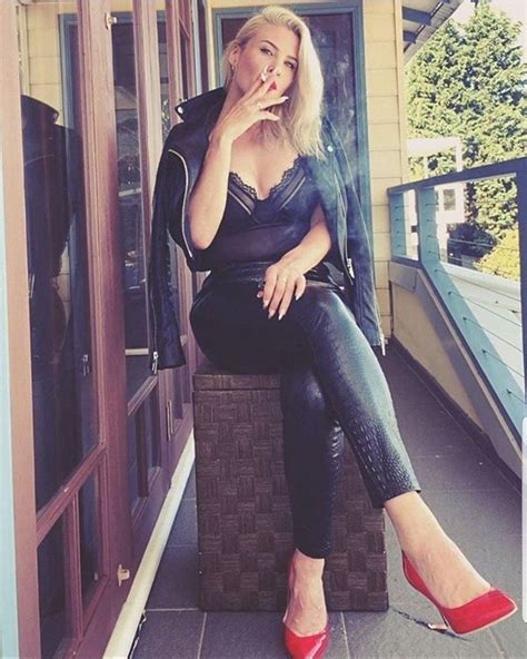 Women Smoking Cigarettes Leather Pants Slip Dress Bodycon Dress