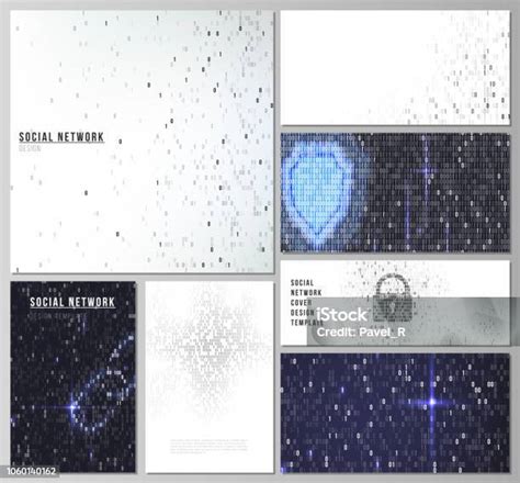 인기 있는 형태로 현대 소셜 네트워크 샘플의 최소한의 추상적인 벡터 레이아웃 이진 코드 배경입니다 Ai 빅 데이터 코딩 이나 해커 개념 디지털 기술 배경 0명에 대한 스톡