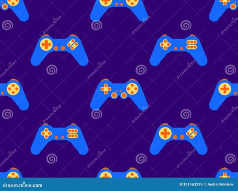 Joystick Seamless Pattern Game Controller For Video Games Gamepad For