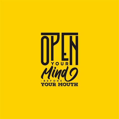 Premium Vector Open Mind Typography Design