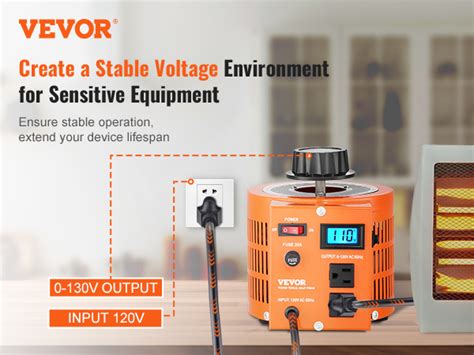 Vevor 2000va Auto Variable Voltage Transformer 15 3 Amp 110v Input 0