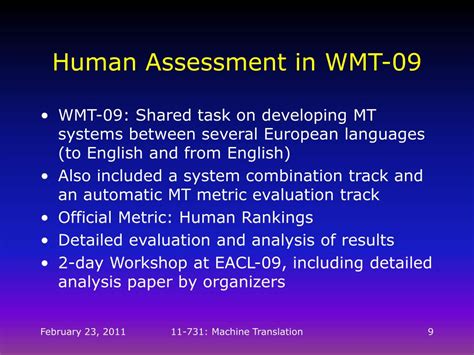 Ppt Mt Evaluation Human Measures And Assessment Methods Powerpoint