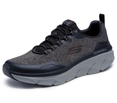 Skechers Mens Dlux Walker 20 Steadyway Sneaker Blackcharcoal 10 X