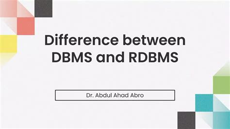 DBMS RDBMS PPTX Databases Computer Software And Applications