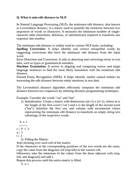 Min Edit Distanceandambiguity Pdf