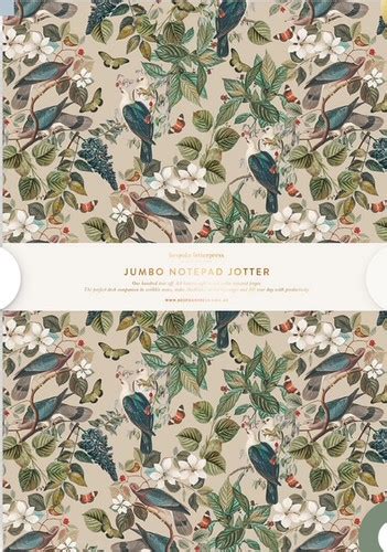 Bespoke Letterpress Jumbo Notepad Jotter Botanical Grove Cutting Cloth