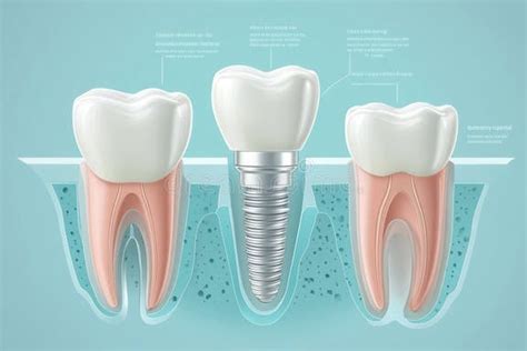 Comprehensive Overview Of A Tooth Implant Cross Section Highlighting Labeled Parts And Gum