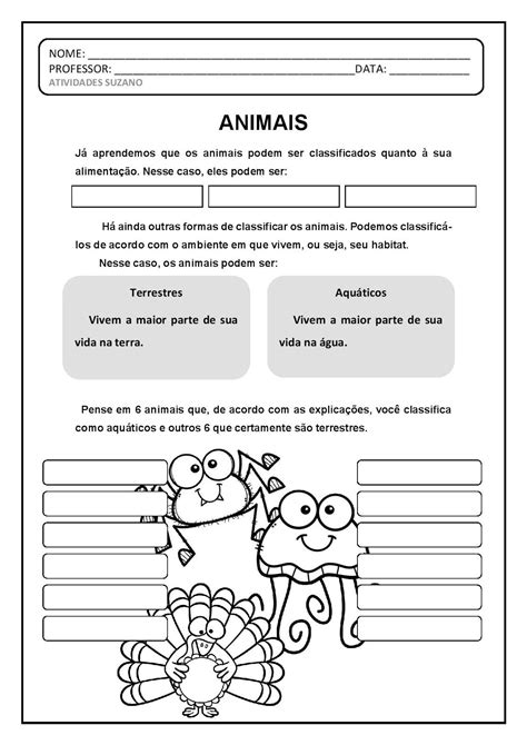 Atividade De Ciências Animais E Seus Hábitats Atividades Suzano Ensino De Ciências