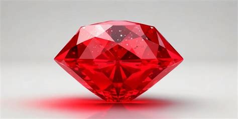 Premium Ai Image Realistic Ruby On White Background With Reflection