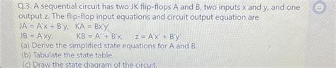 Q3 A Sequential Circuit Has Two Jk Flip Flops A And