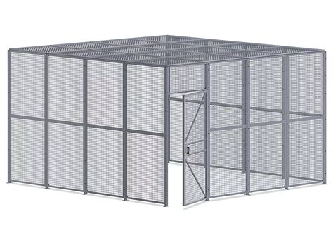 Wire Security Room With Hinged Door And Roof 16 X 16 X 10 3 Sided H 8302 3 Uline