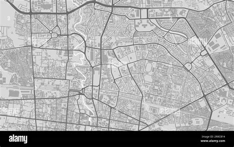Map Of Bandung City Urban Black And White Poster Road Map Image With
