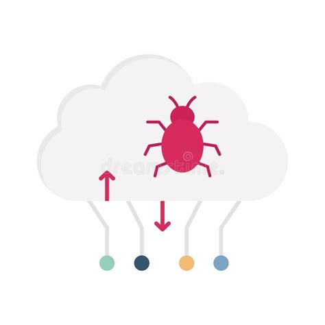 Cloud Malware Flat Vector Icon Which Can Easily Modify Or Edit Stock