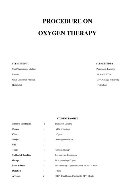 Oxygen Therapy Pdf Breathing Oxygen